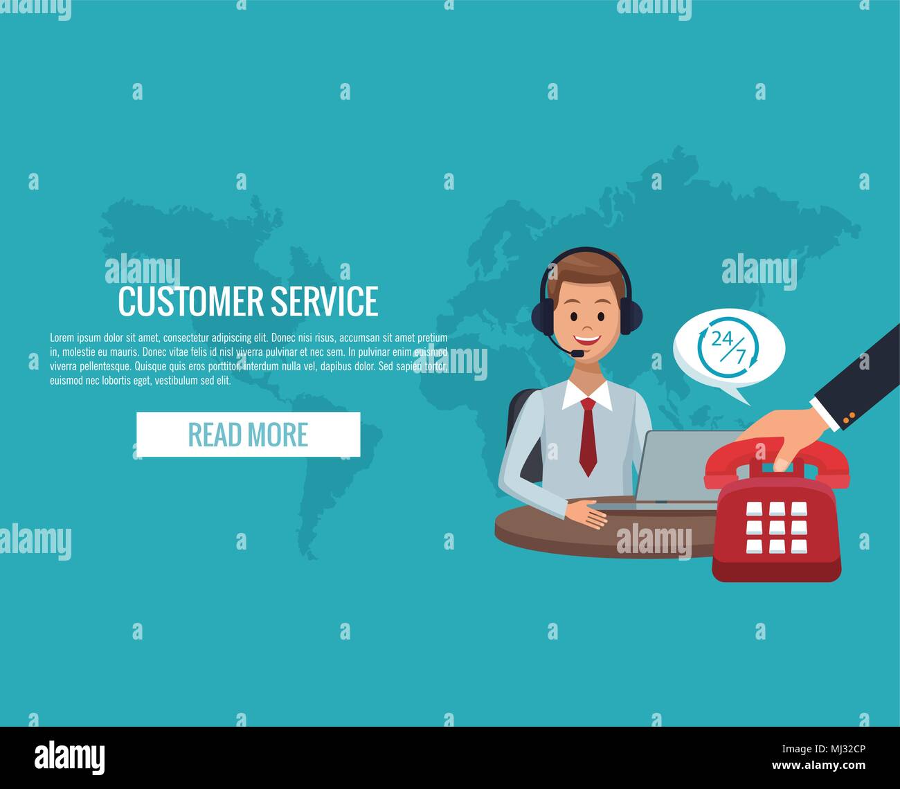 Customer service banner Stock Vector Image & Art - Alamy