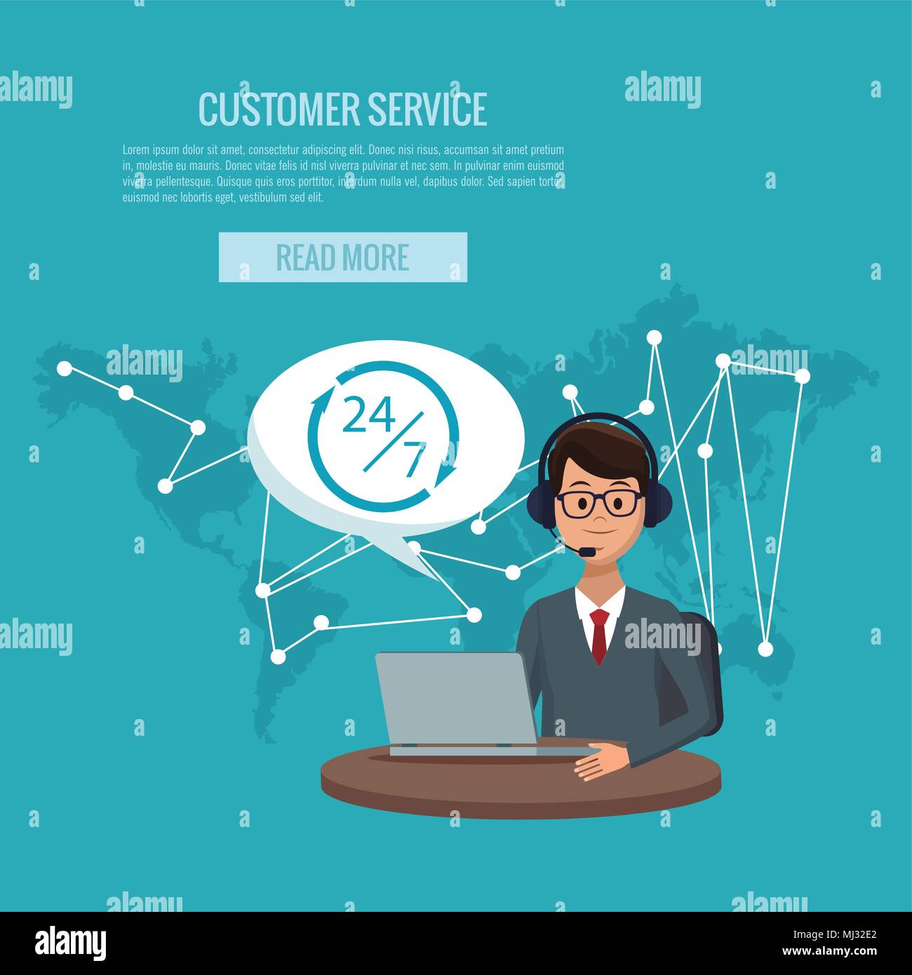 Customer service banner Stock Vector Image & Art - Alamy