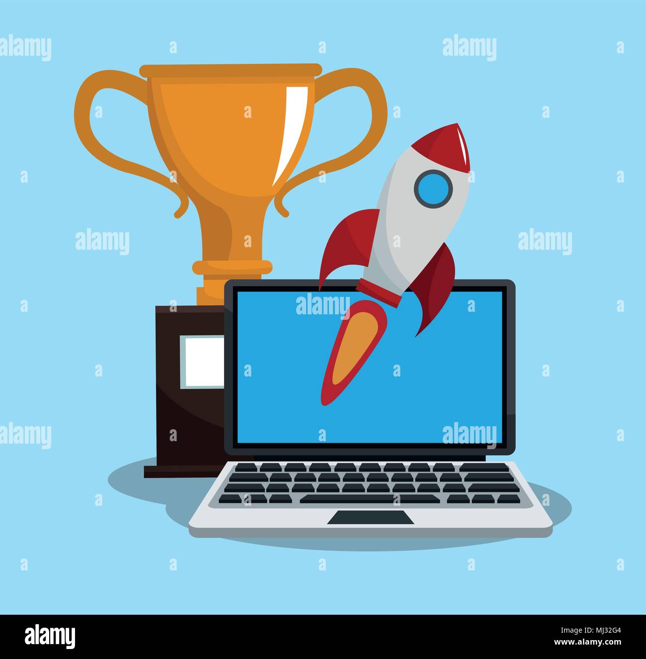 Business laptop trophy Stock Vector Images - Alamy