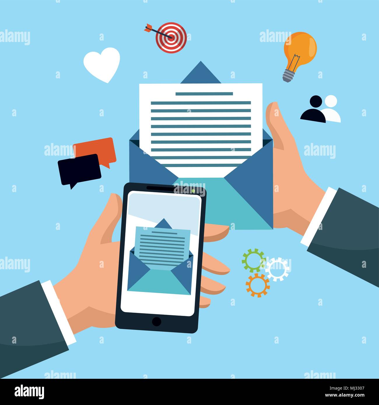 Email marketing and network Stock Vector Image & Art - Alamy