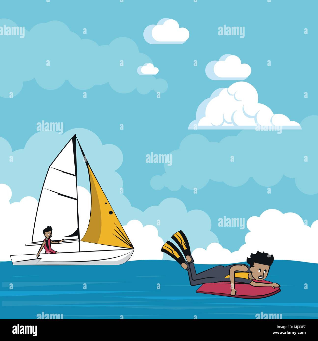 Summer water sport concept Stock Vector Image & Art - Alamy