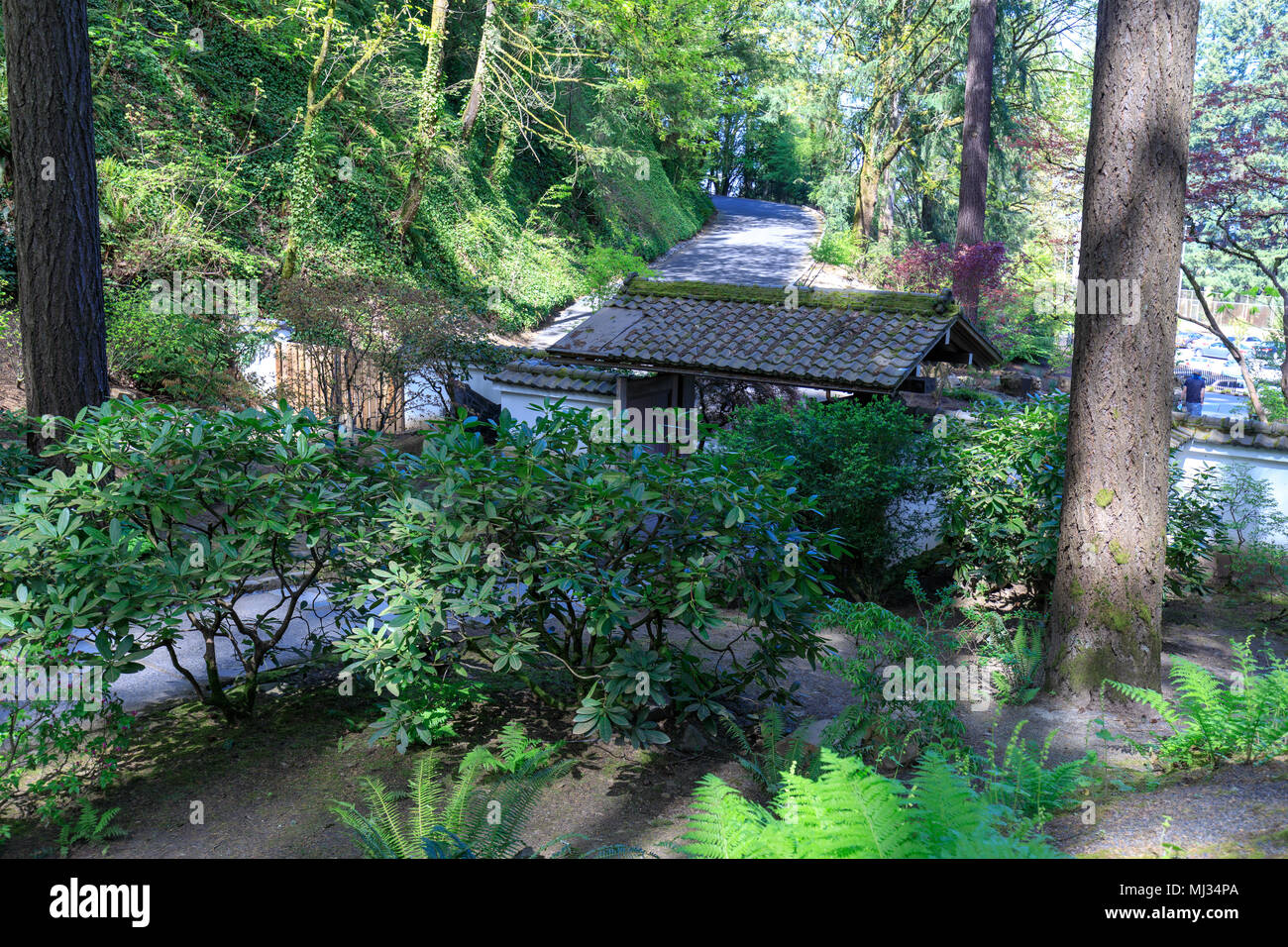 Portland, Oregon, USA - April 26, 2018 : Beautiful Japanese Garden in ...