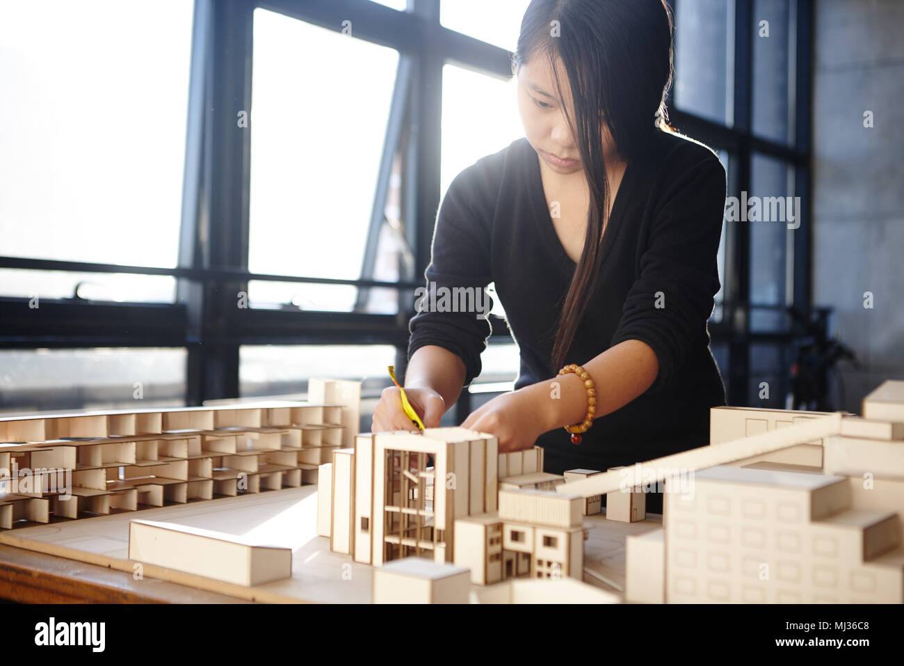 Trainee in a studio set up model Stock Photo - Alamy