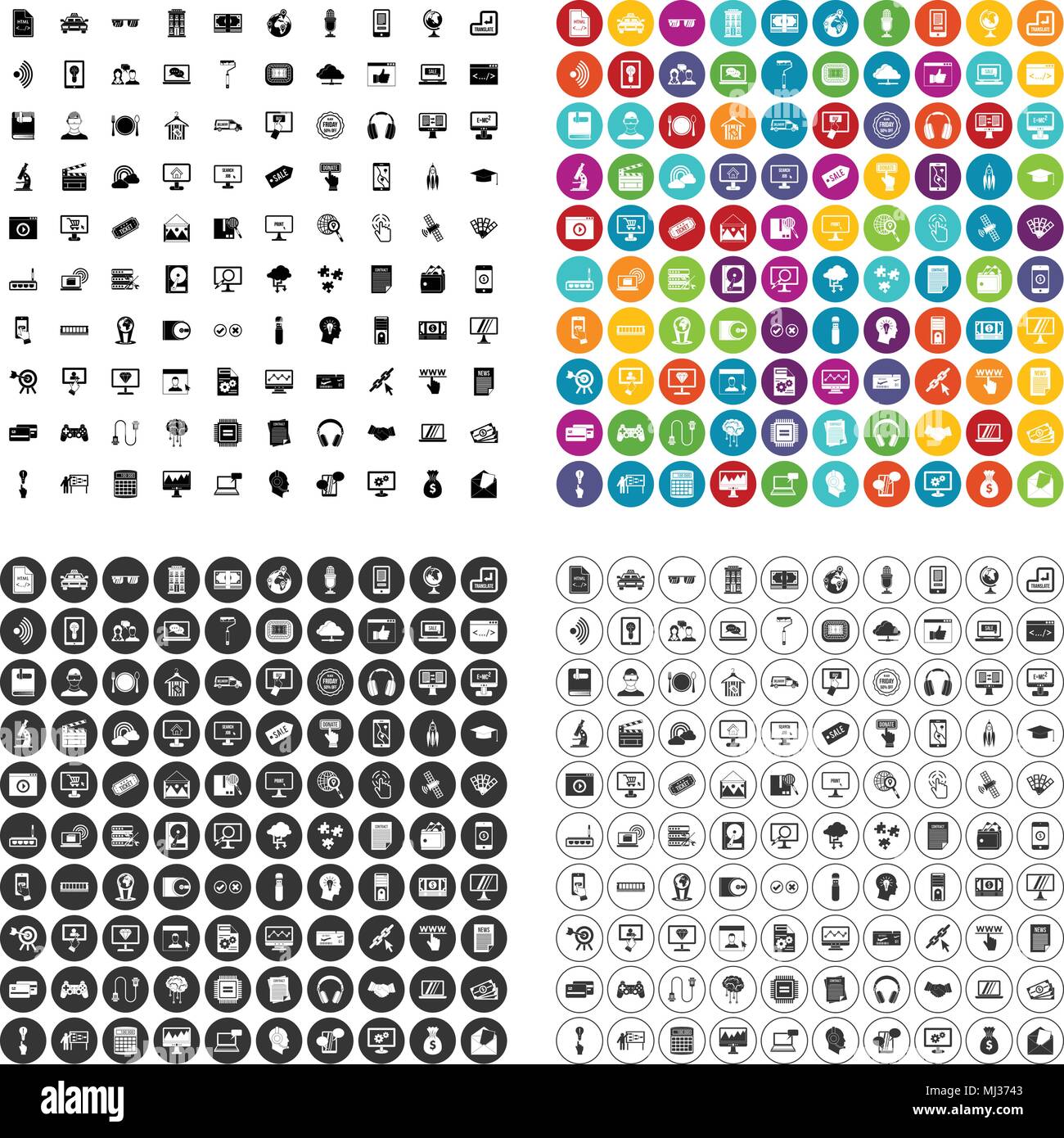 100 website icons set vector variant Stock Vector Image & Art - Alamy