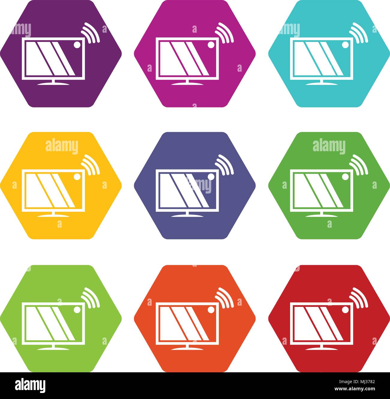 Tv icons set 9 vector Stock Vector Image & Art - Alamy