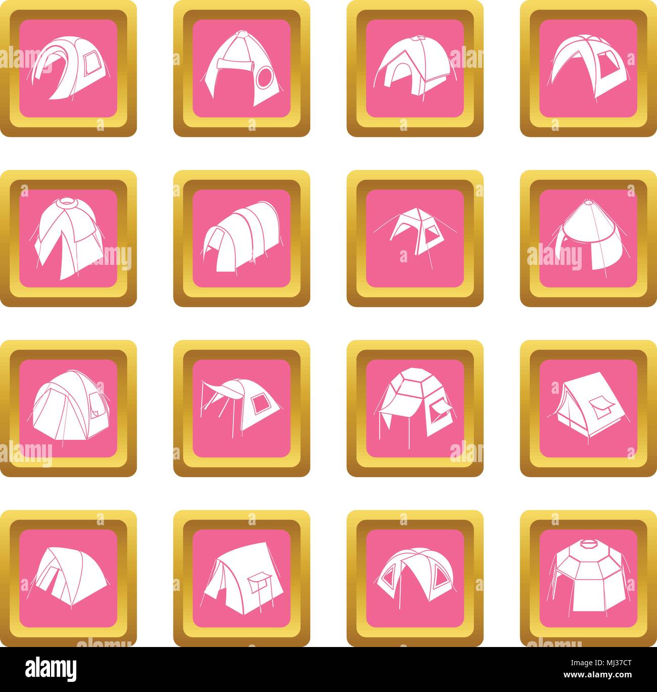 Tent forms icons set pink square vector Stock Vector Image & Art - Alamy