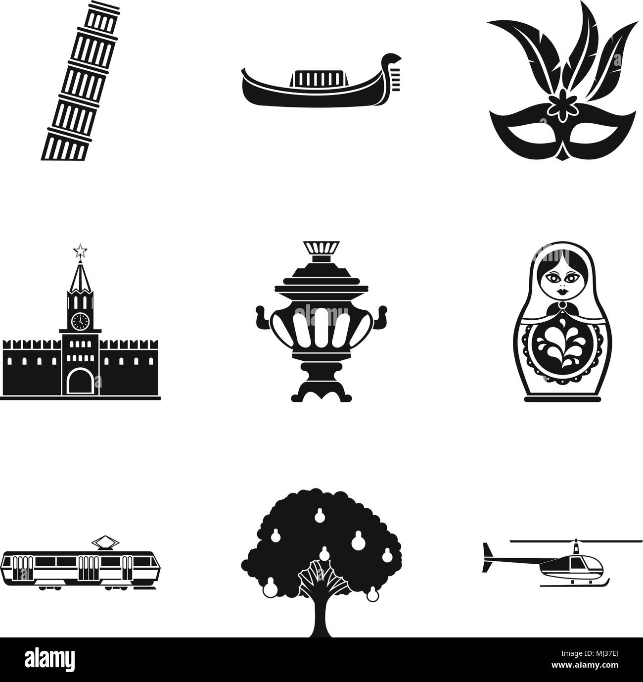 Cultural difference icons set, simple style Stock Vector Image & Art ...
