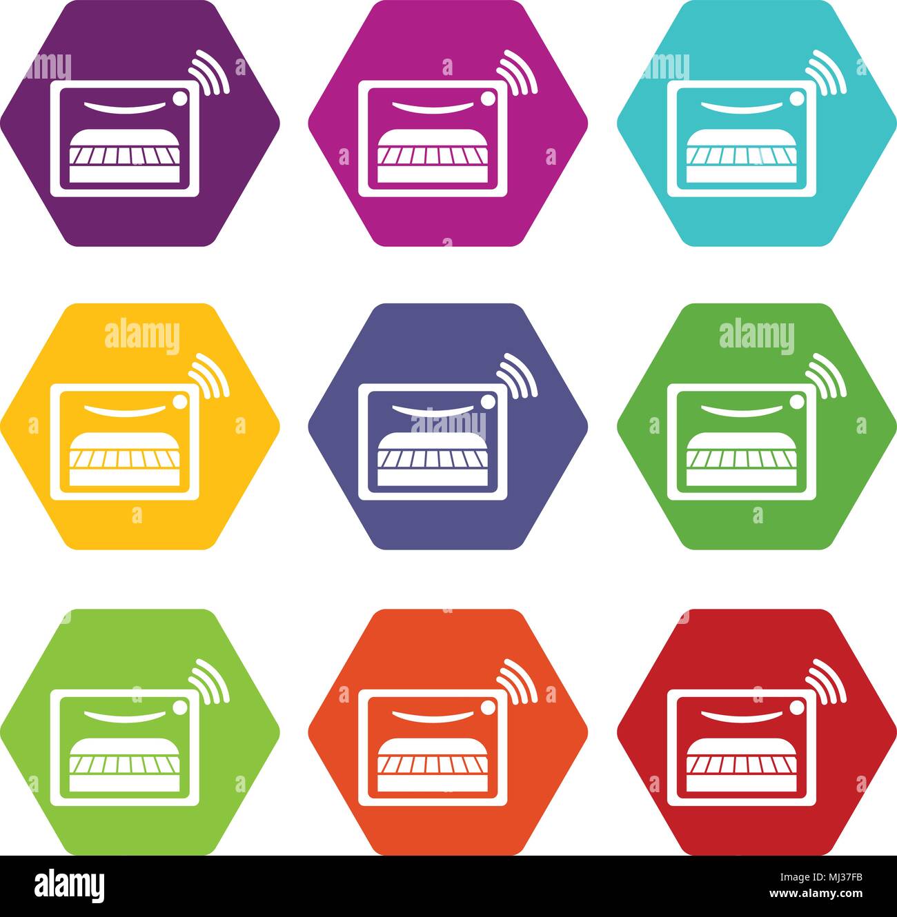 Oven icons set 9 vector Stock Vector Image & Art - Alamy