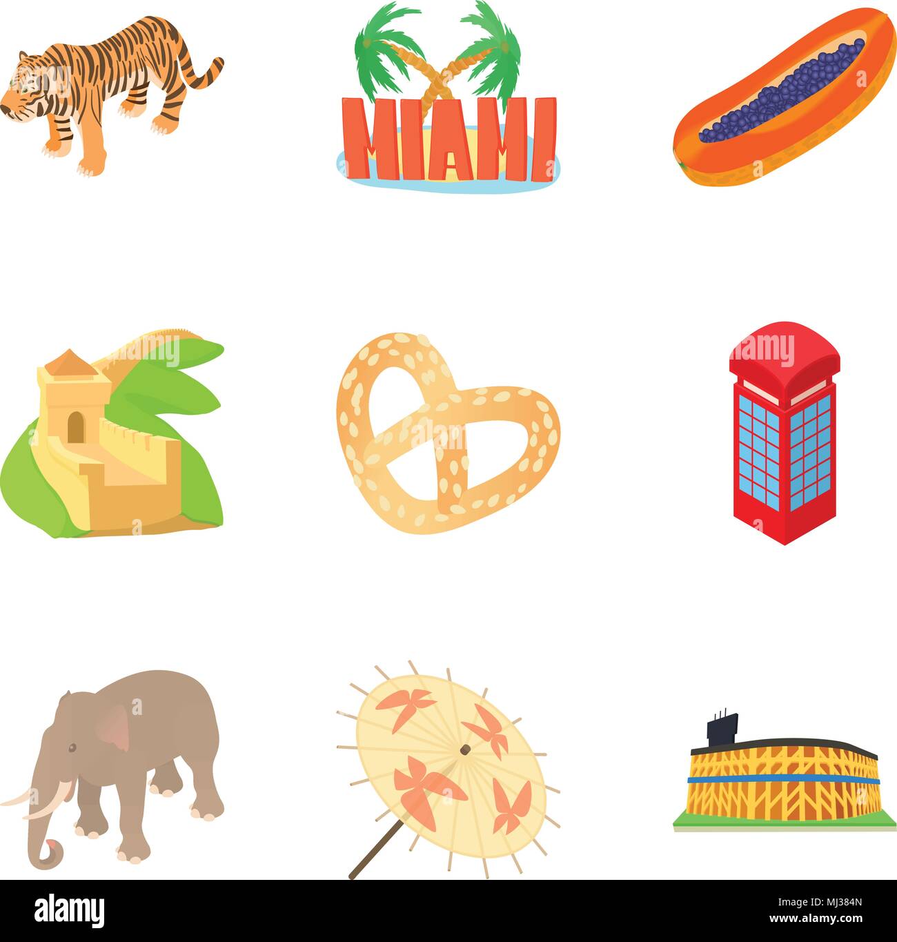 Country on earth icons set, cartoon style Stock Vector Image & Art - Alamy