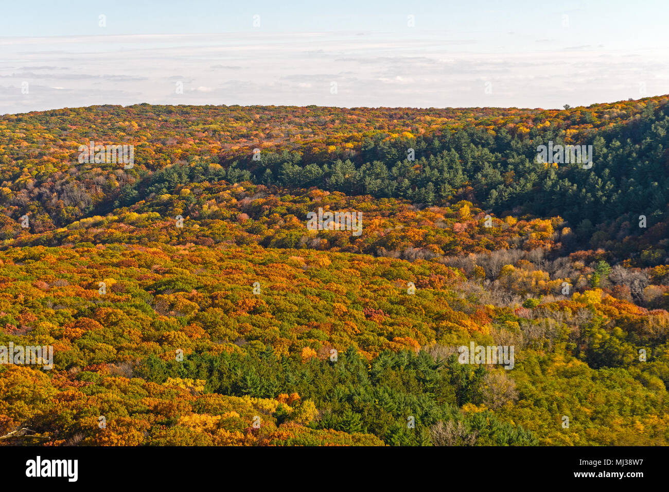 Fall Panorama from a Cliffside in Devils Lake State Park in Wisconsin ...