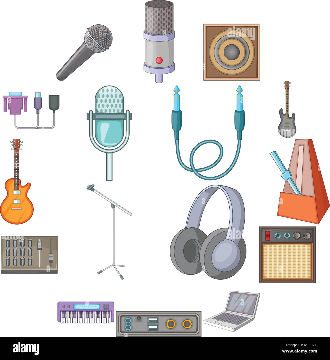 Recording studio icons set, cartoon style Stock Vector Image & Art - Alamy