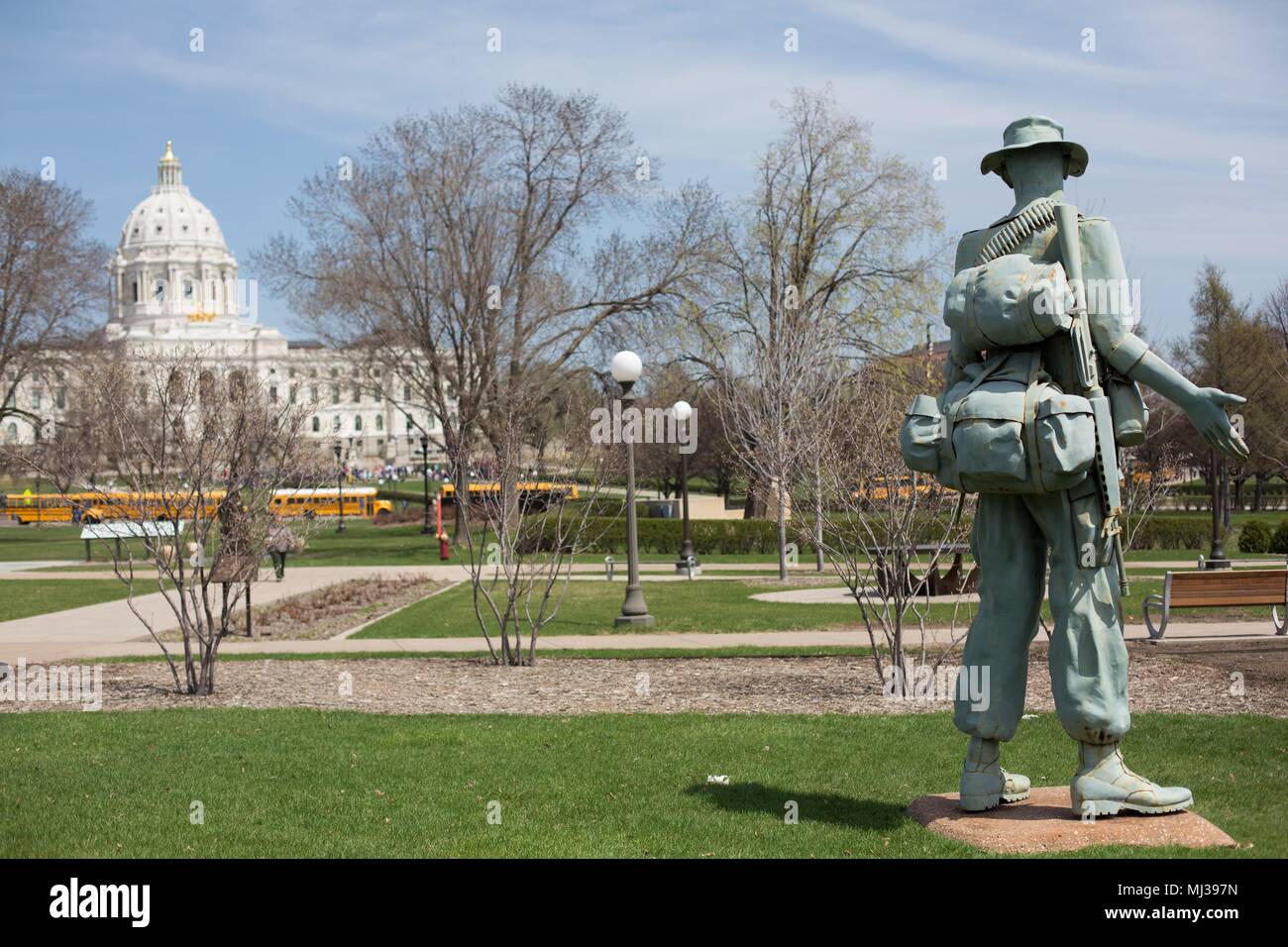 Giant statue of a U.S. Soldier titled "Monument to the Living" by ...