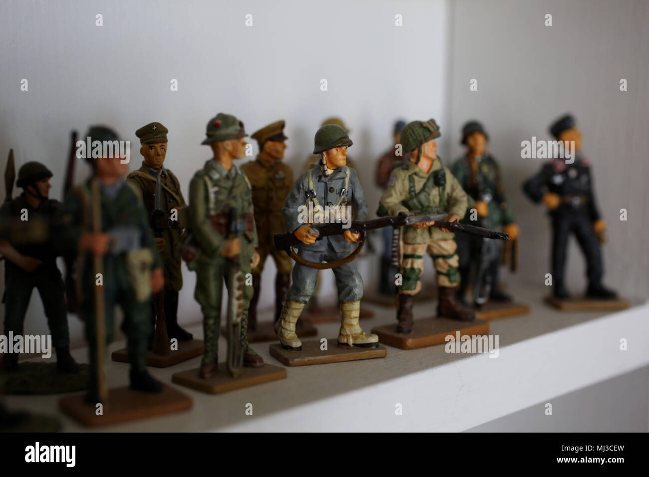 A selection of toy model soldiers pictured on a shelf in Portsmouth ...