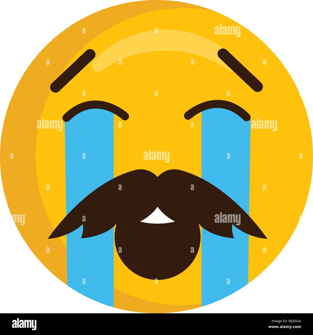 Sad emoji with a mustache Stock Vector Image & Art - Alamy