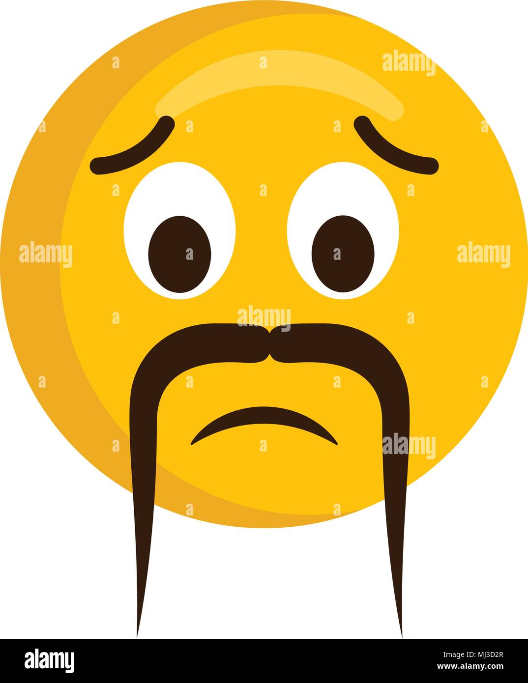 Sad emoji with a mustache Stock Vector Image & Art - Alamy