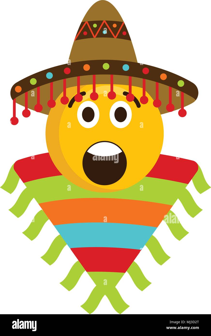 Surprised emoji with a mexican hat Stock Vector Image & Art - Alamy