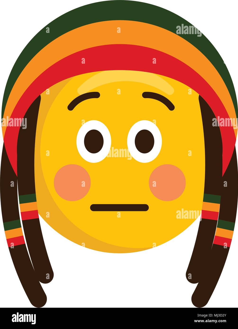 Serious emoji with a reggae hat Stock Vector Image & Art - Alamy