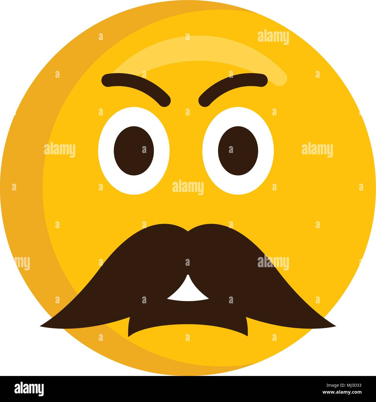 Angry emoji with a mustache Stock Vector Image & Art - Alamy