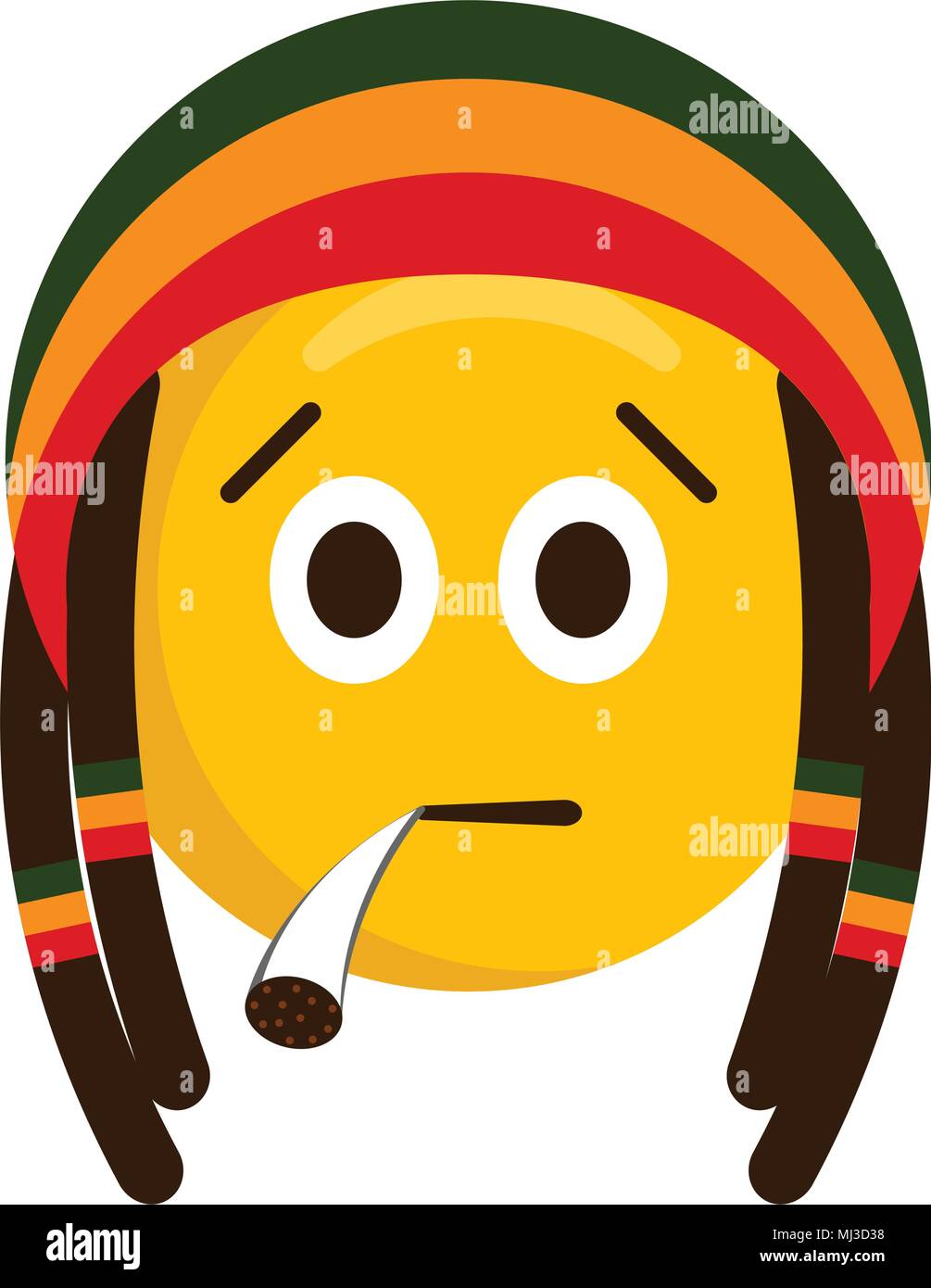 Serious emoji smoking with a reggae hat Stock Vector Image & Art - Alamy