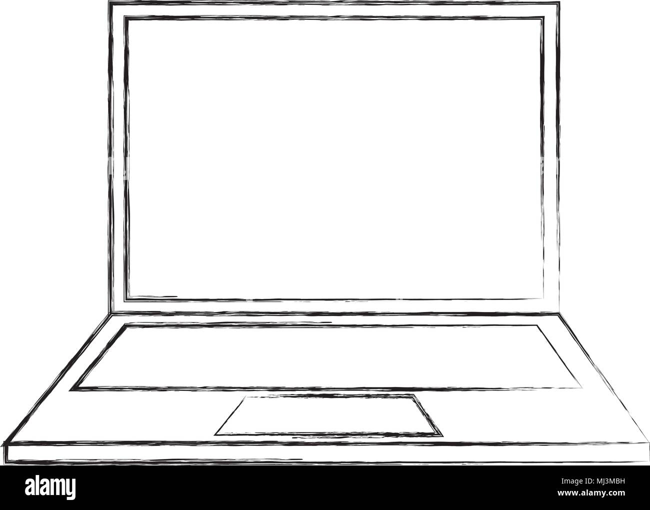 laptop device wireless technology image vector illustration sketch ...