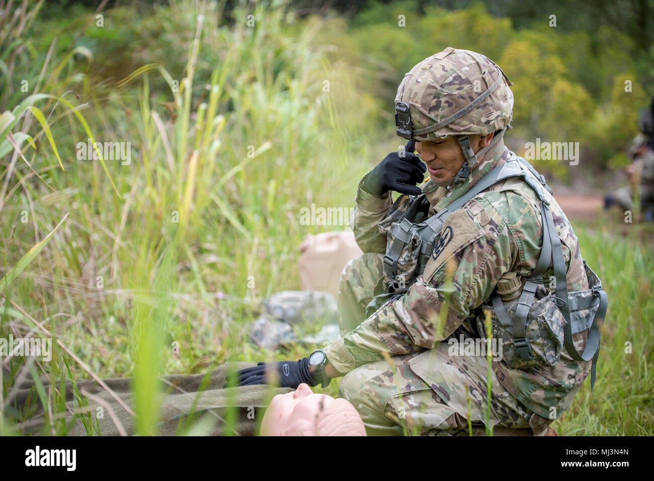 Sgt. William A. Chea of 1st platoon, Bravo Troop, 1st Squadron, 299th ...