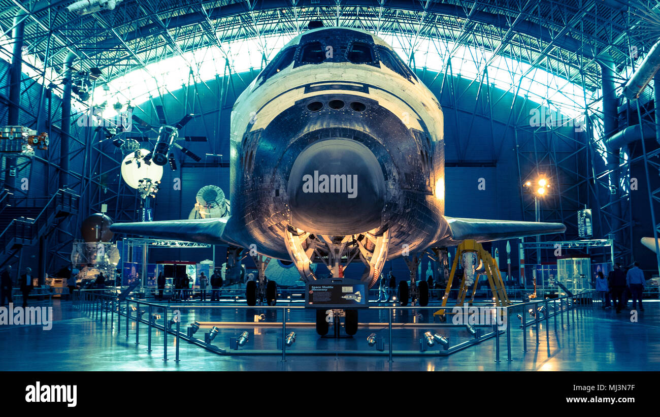 Hazy Space Shuttle Discovery