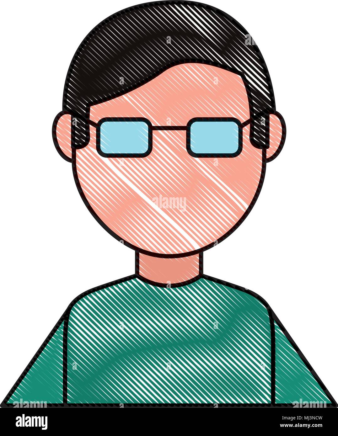 young man with glasses avatar character vector illustration design ...