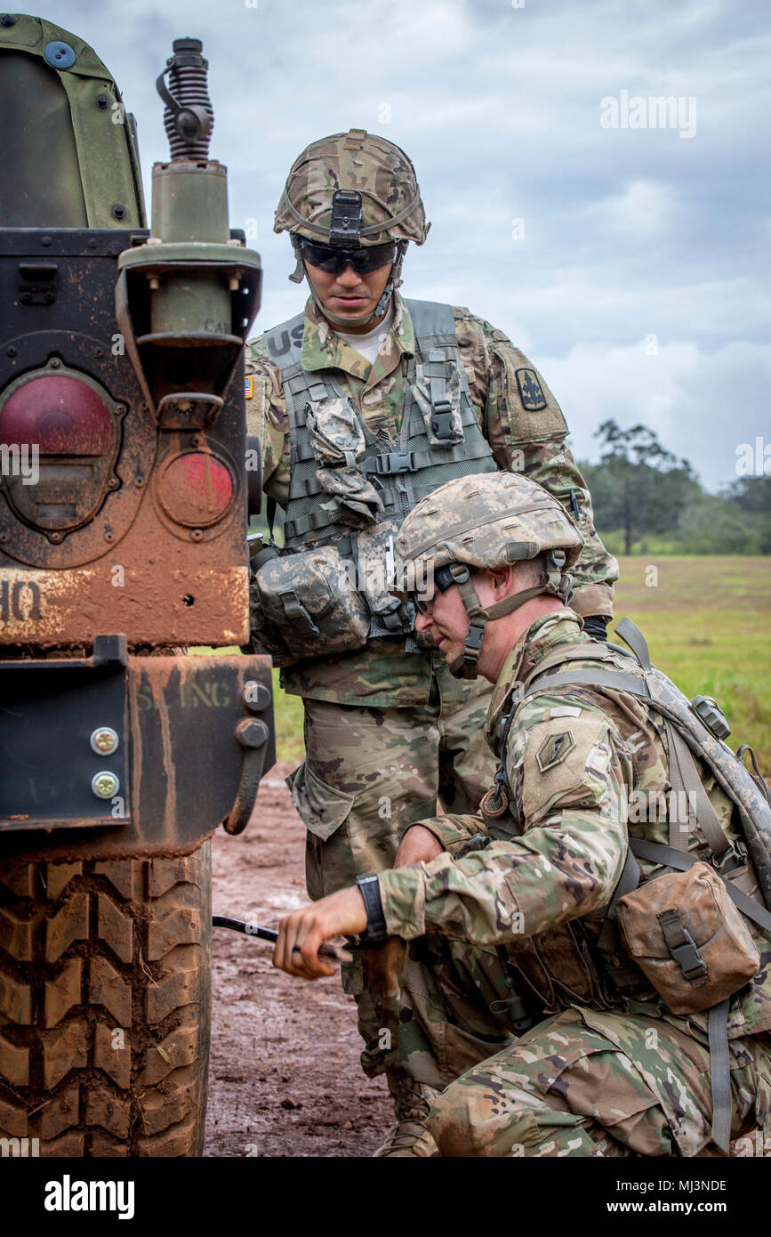 Sgt. William A. Chea of 1st platoon, Bravo Troop, 1st Squadron, 299th ...