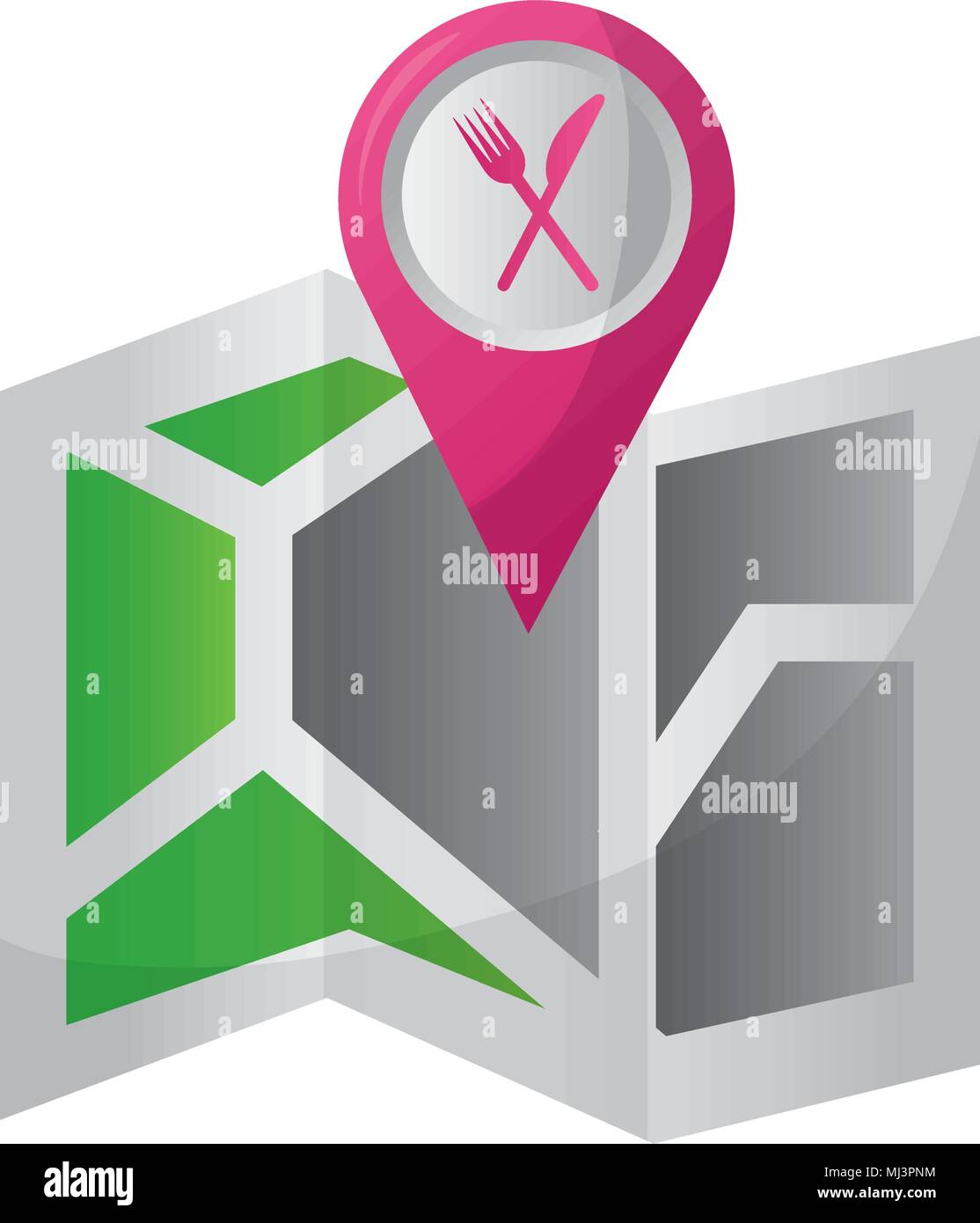 restaurant pointer on map location vector illustration Stock Vector ...