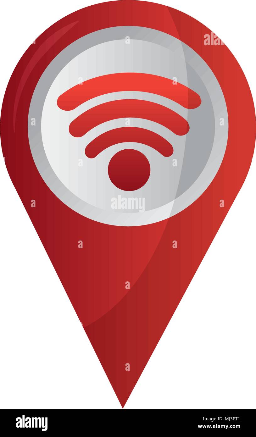 map pointer navigation with internet wifi signal vector illustration ...