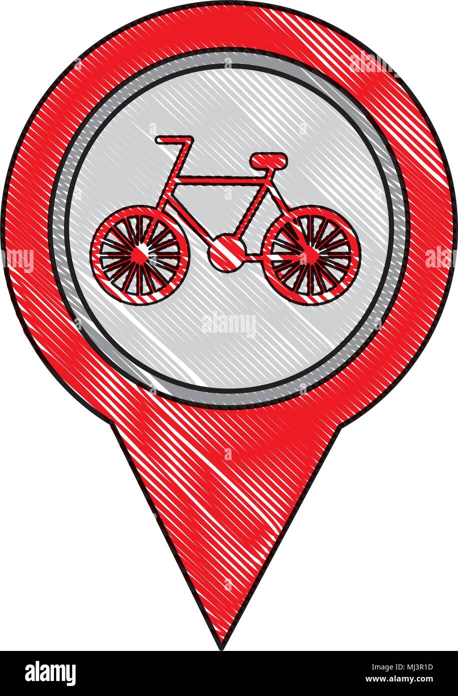 bicycle route pointer gps navigation location image vector illustration ...