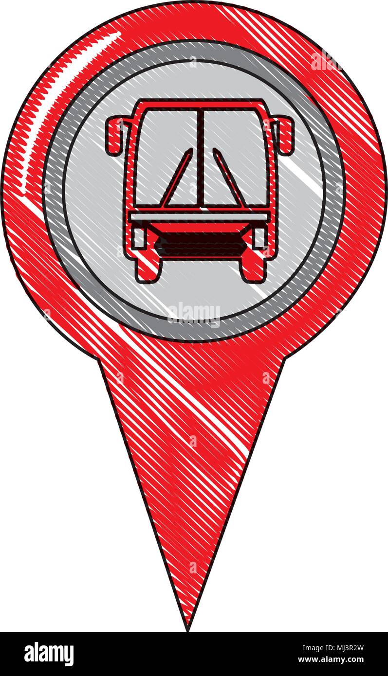 bus station pointer gps navigation location image vector illustration ...