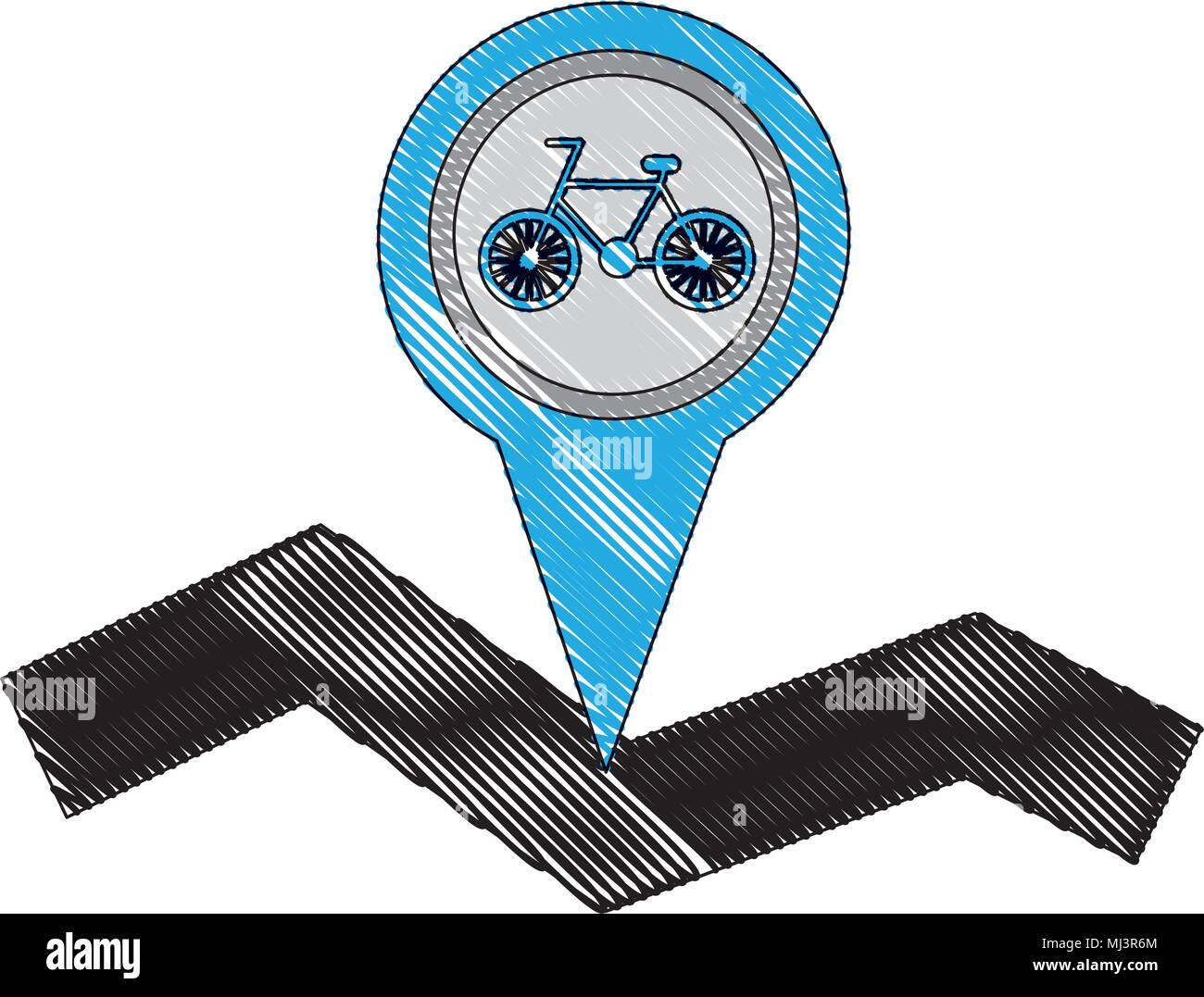 bicycle tracker route navigation mobile concept vector illustration ...
