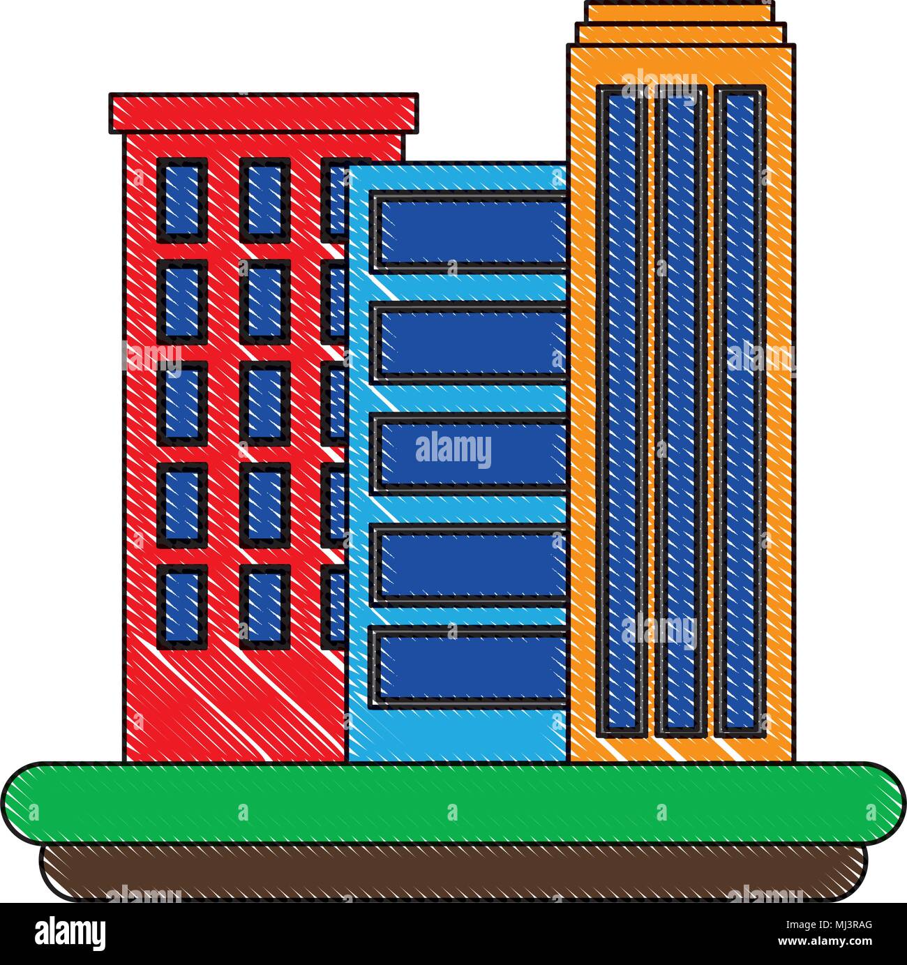 city urban buildings architecture image vector illustration drawing ...