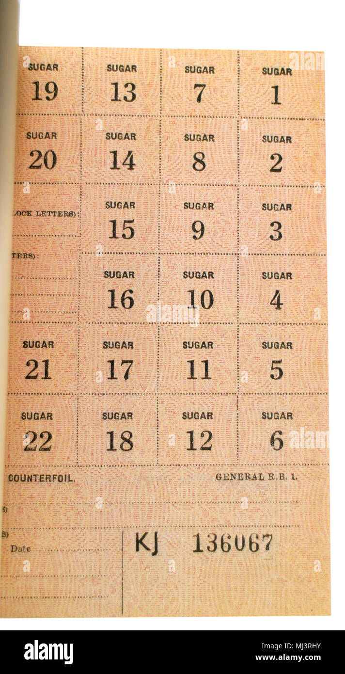 Details of a reproduction british second world war ration book Stock ...