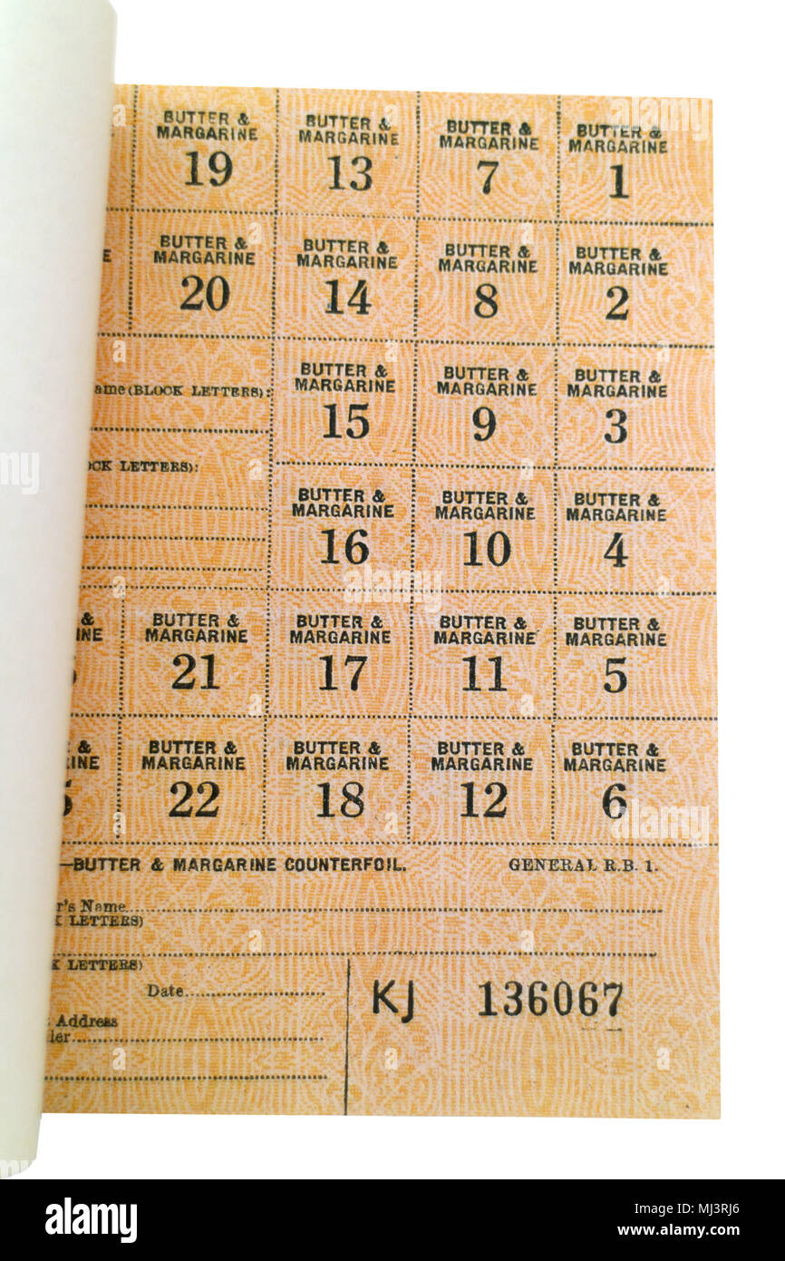 Details of a reproduction british second world war ration book Stock ...