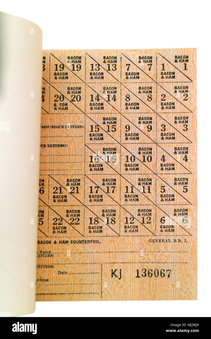 Details of a reproduction british second world war ration book Stock ...