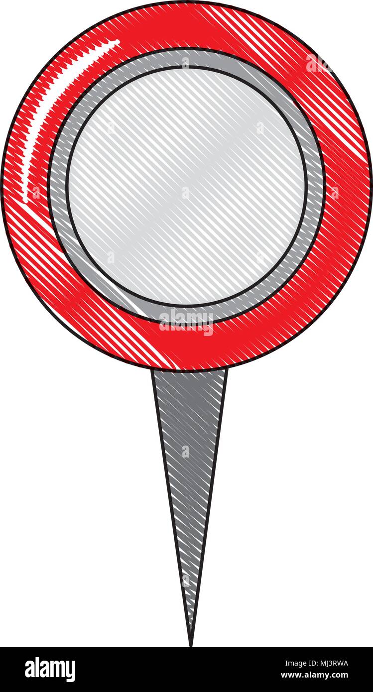 round pointer map location icon vector illustration drawing Stock ...