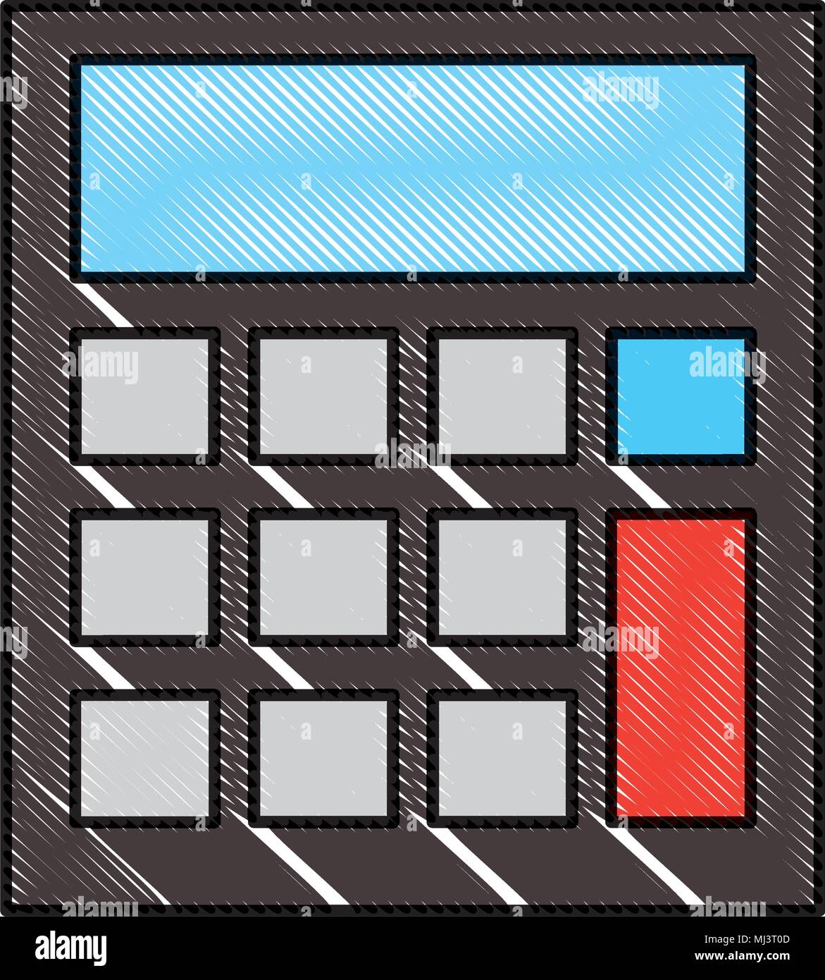 school calculator math finance device vector illustration drawing Stock ...