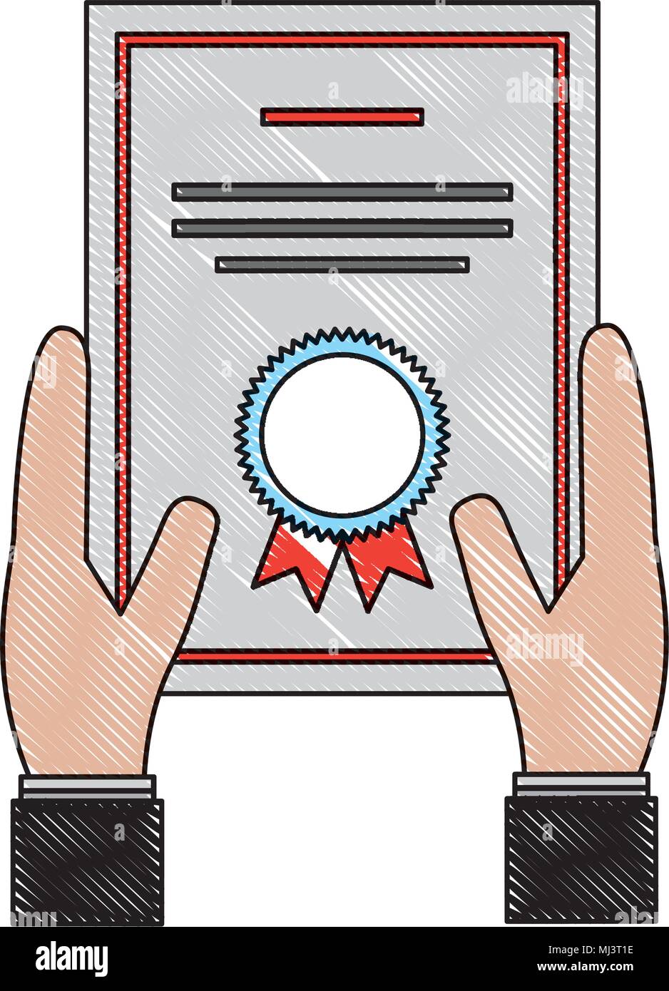 Female graduate holding diploma hand Stock Vector Images - Alamy