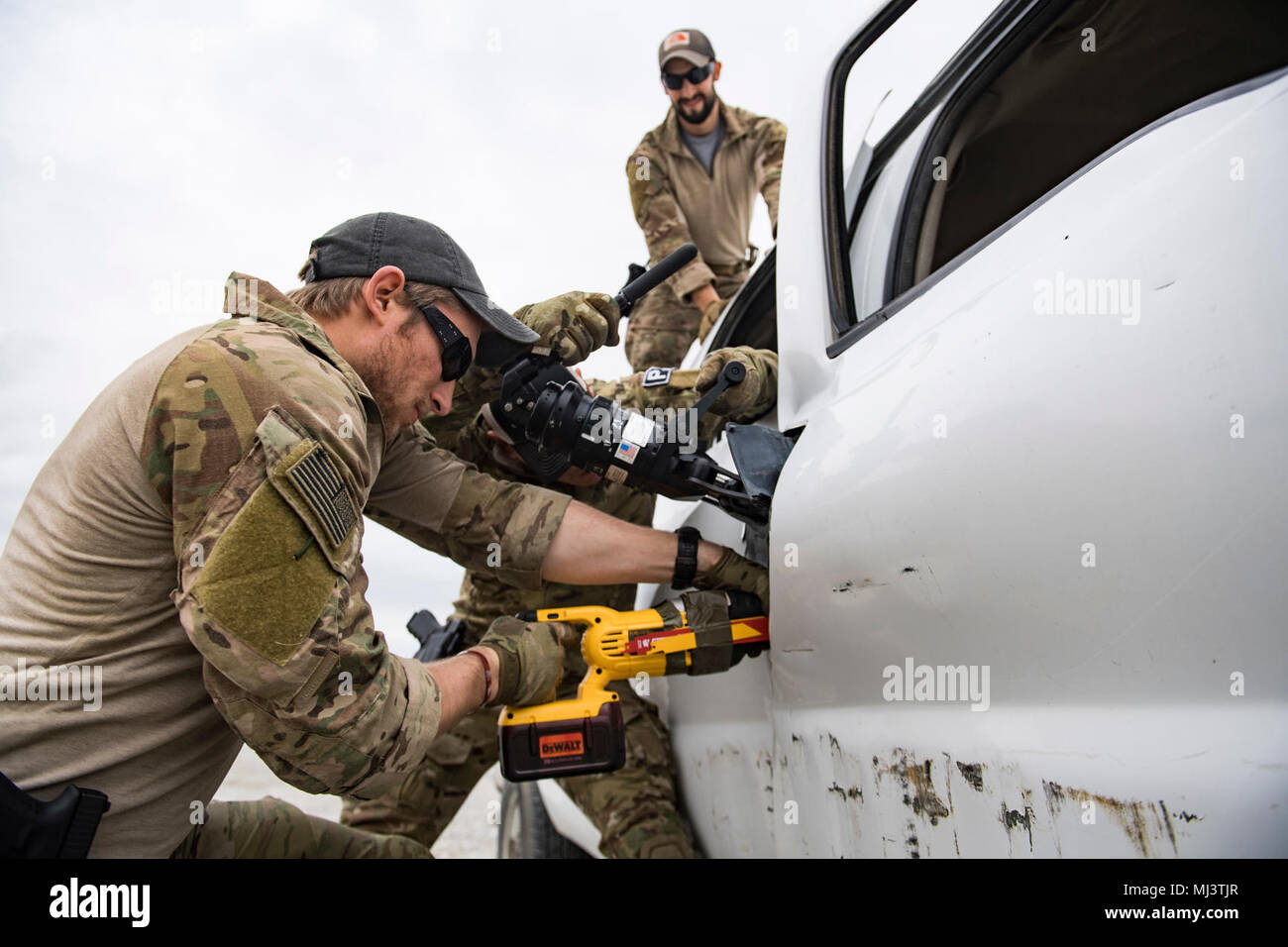 U.S. Air Force pararescuemen, part of the Guardian Angel Team assigned ...
