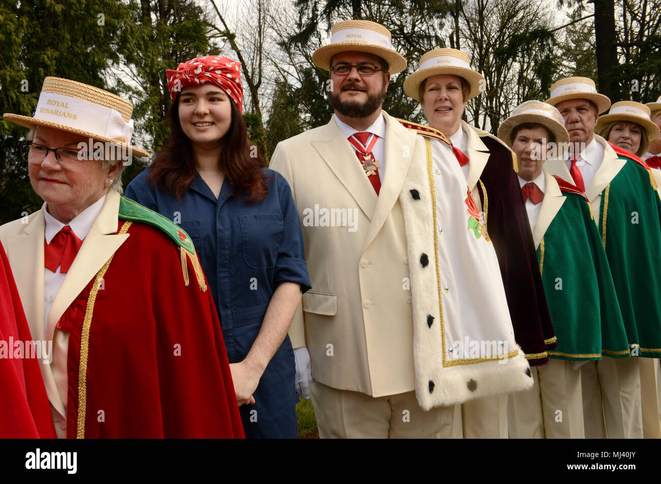 Adeena Rose Wade, representing current “Rosie the Riveters,” stands ...