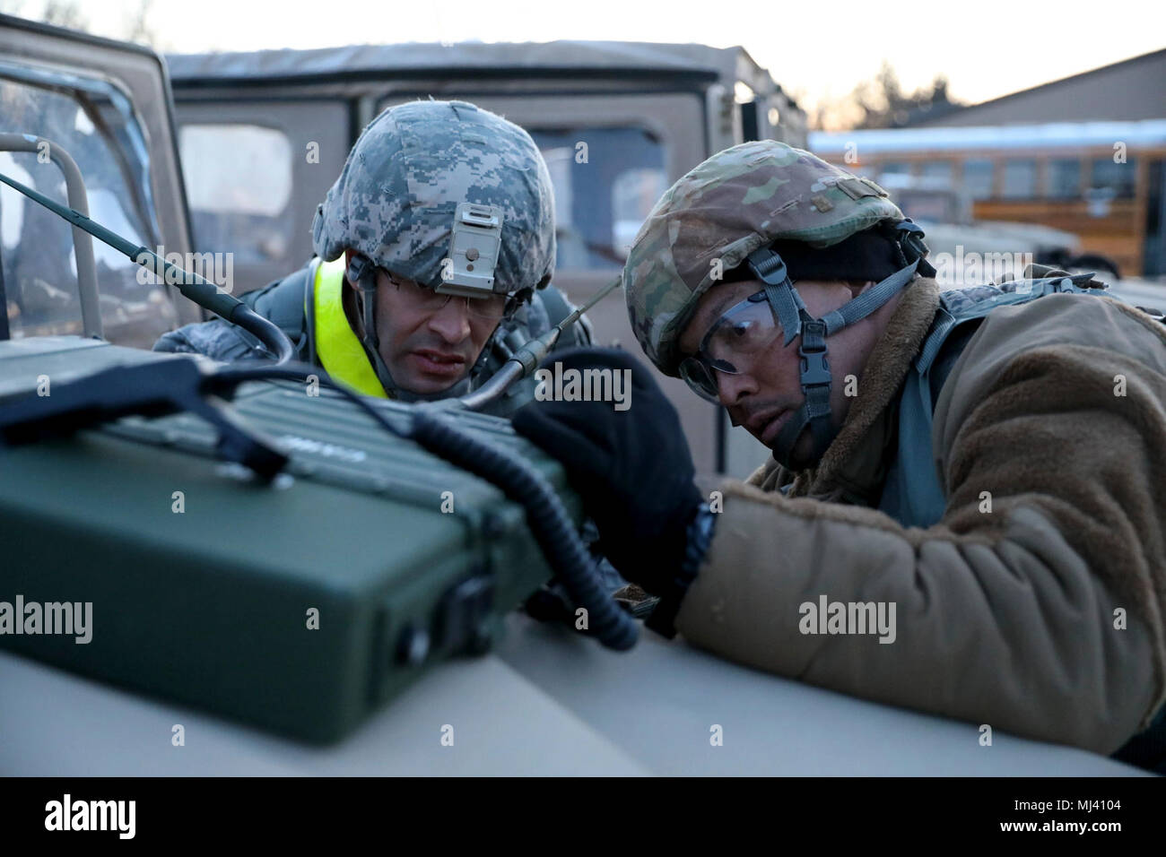 U.S. Army Reserve Master Sgt. Matthew Siemion, left, and Spc. Raphael ...