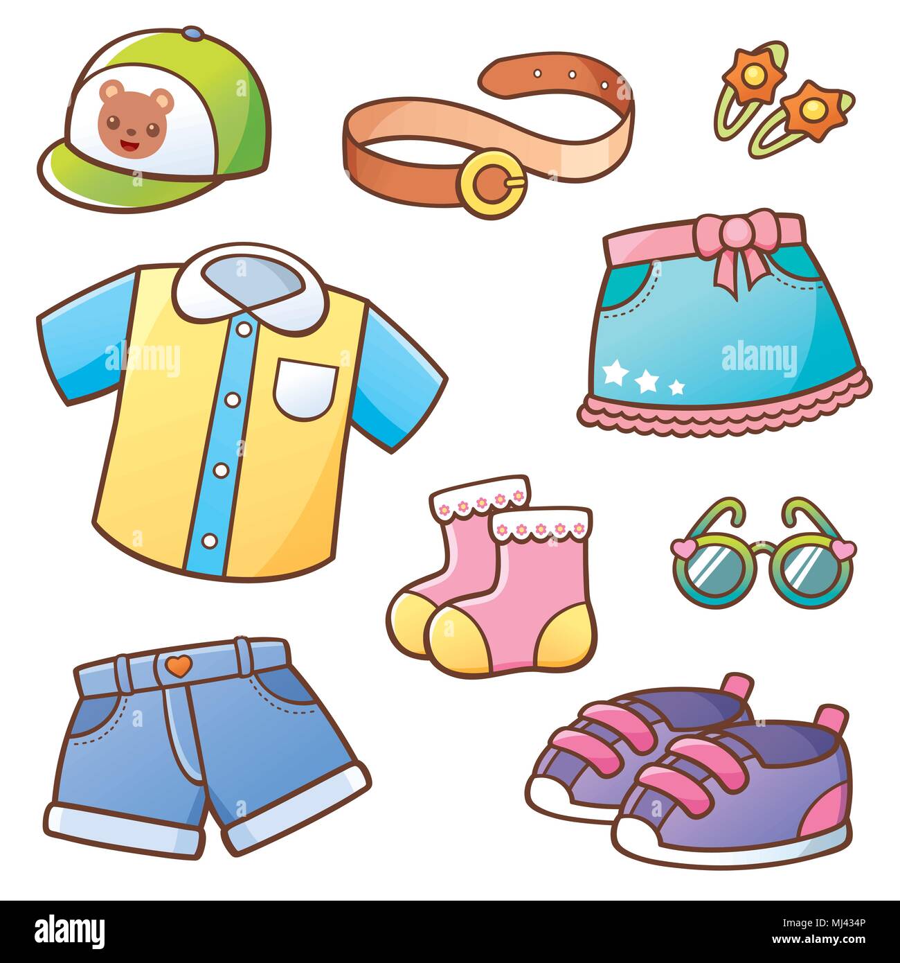 Vector illustration of Cartoon Clothes set Stock Vector Image & Art - Alamy
