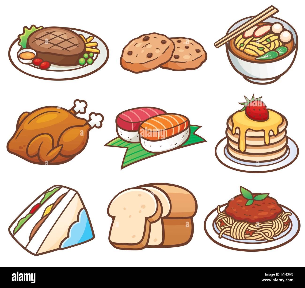 Vector illustration of Food set Stock Vector Image & Art - Alamy