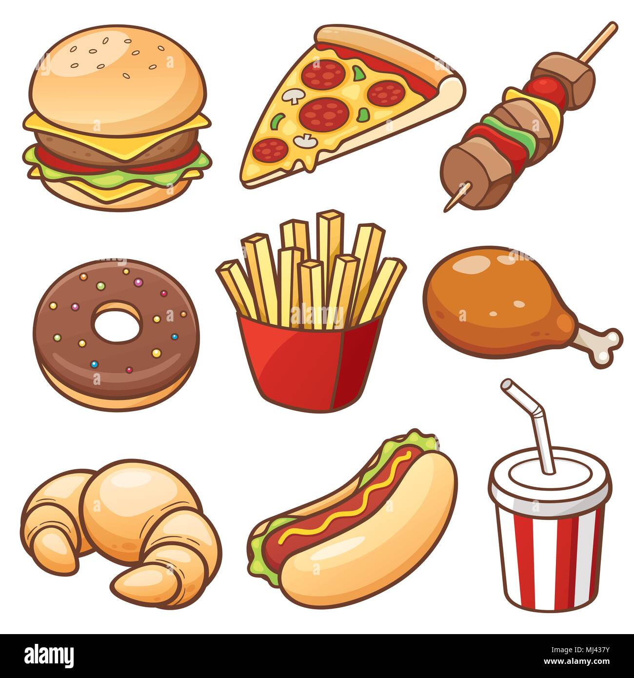 Vector illustration of Food set Stock Vector Image & Art - Alamy