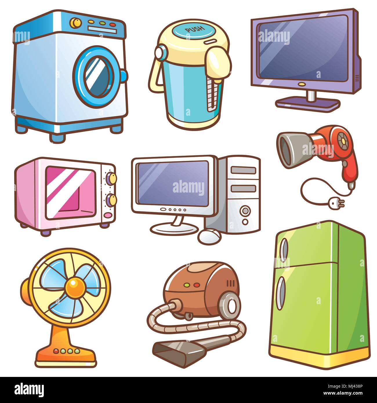 Vector Illustration of Cartoon Home electronics Stock Vector Image ...