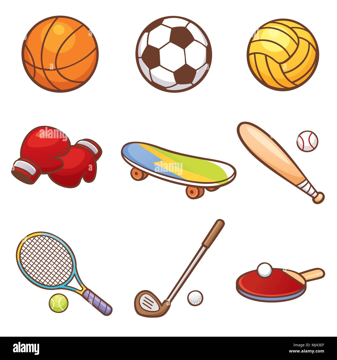 Vector illustration of Cartoon Sport set Stock Vector Image & Art - Alamy