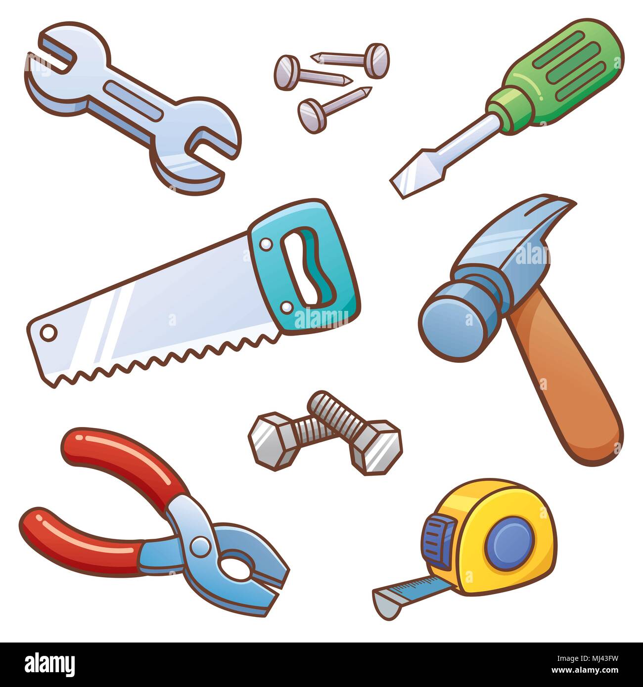 Vector illustration of Tools set Stock Vector Image & Art - Alamy