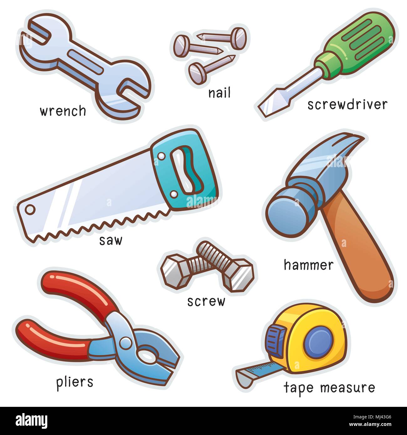 Vector illustration of Vocabulary Tools set Stock Vector Image & Art ...